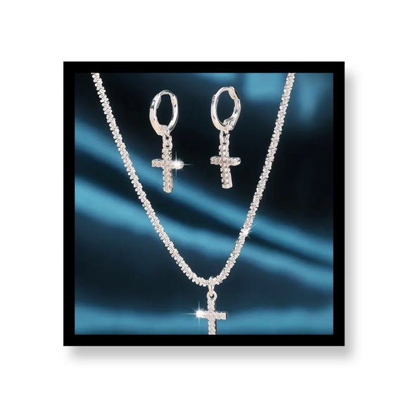Jewelry | Elegant Bling Cross Jewelry Set For Women | Poshmark